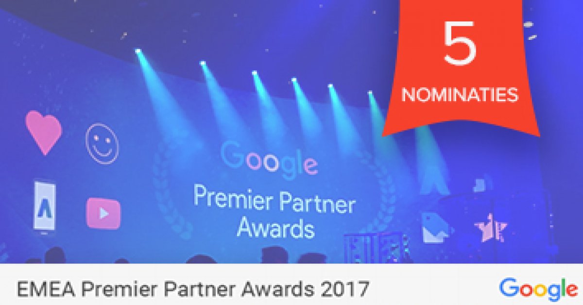 Vijf nominaties voor Adwise bij de Google Premier Partner Awards 2017